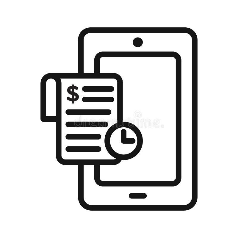 Transaction History Icon Black Line Art Vector Logo Stock Vector