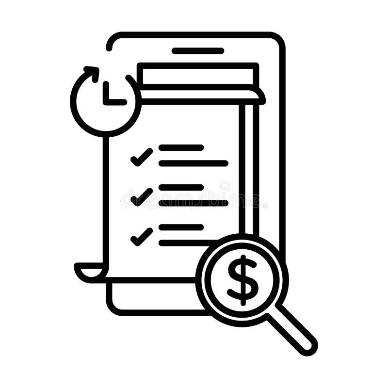 Transaction History Icon Linear Logo Mark in Black and White Stock ...