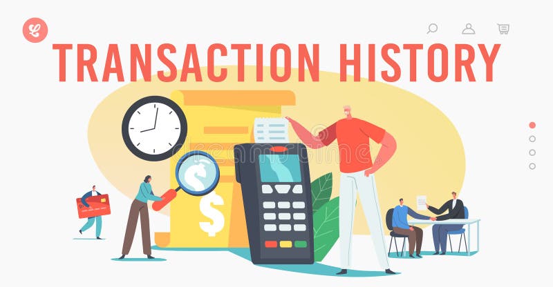 Transaction History Landing Page Template. Tiny Characters Read Bill at ...