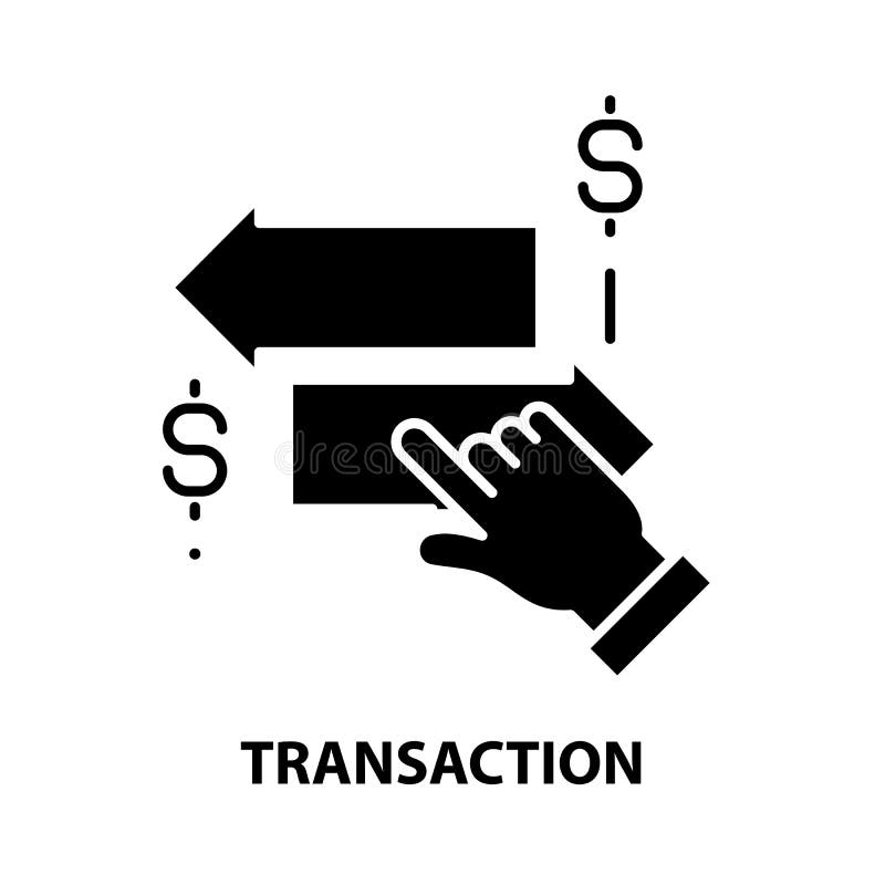 Transaction Icon, Black Vector Sign with Editable Strokes, Concept ...
