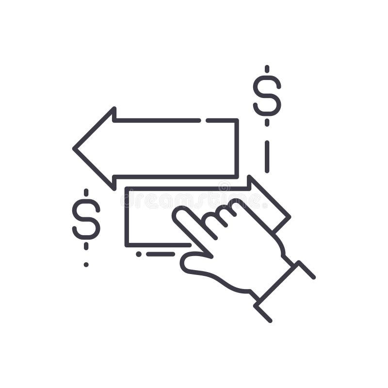 Transaction Fee Icon, Black Vector Sign with Editable Strokes, Concept ...