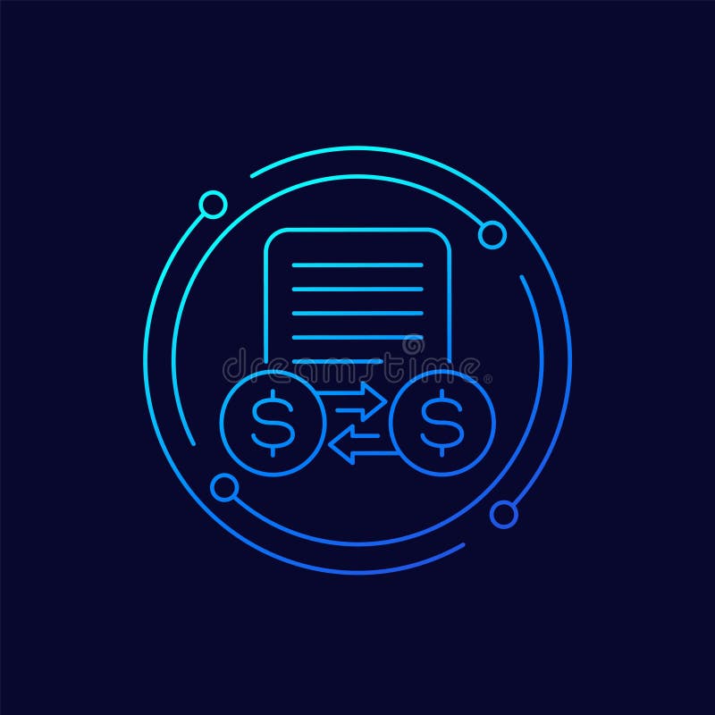 Transaction Info Line Icon, Vector Stock Vector - Illustration of ...