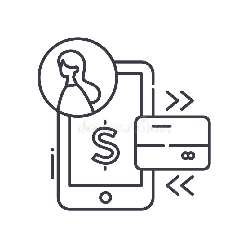 Transaction Line Icon, Outline Symbol, Vector Illustration, Concept ... Transaction Line Icon, Outline Symbol, Vector Illustration, Concept ...