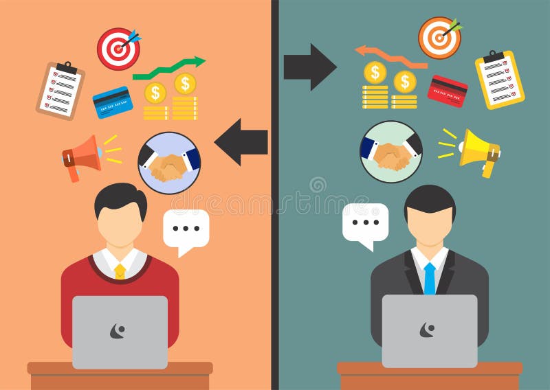 Transaction at Online Business Stock Illustration - Illustration of ...