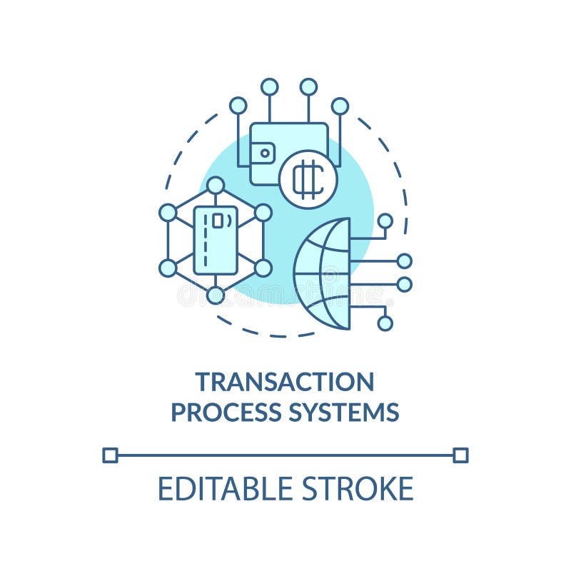 Transaction Process Systems Turquoise Concept Icon Stock Vector ...