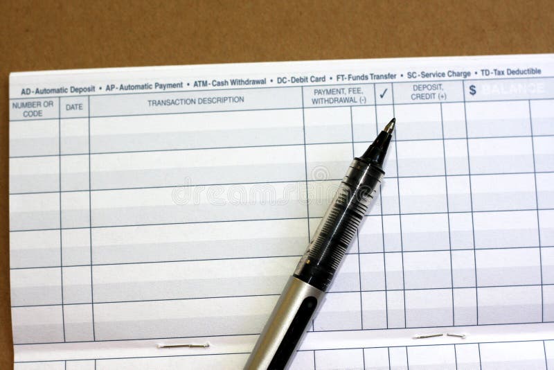 Blank Checkbook Register stock photo. Image of financial - 3781218