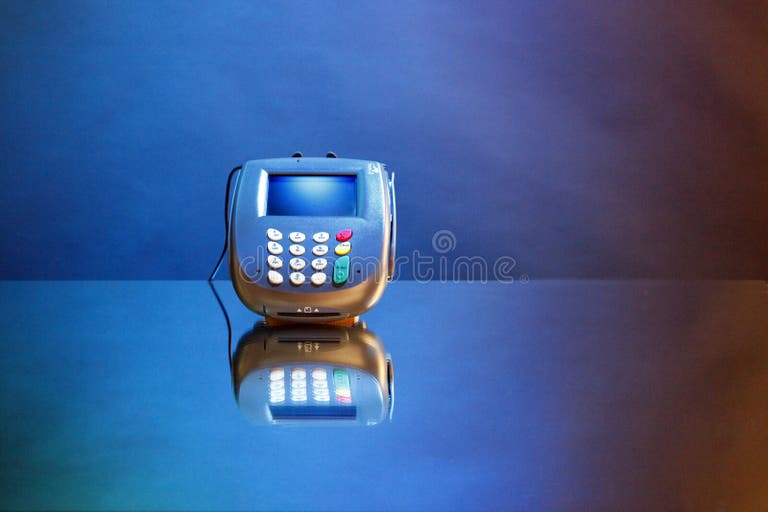 Transaction terminal stock image. Image of reflected - 13222609