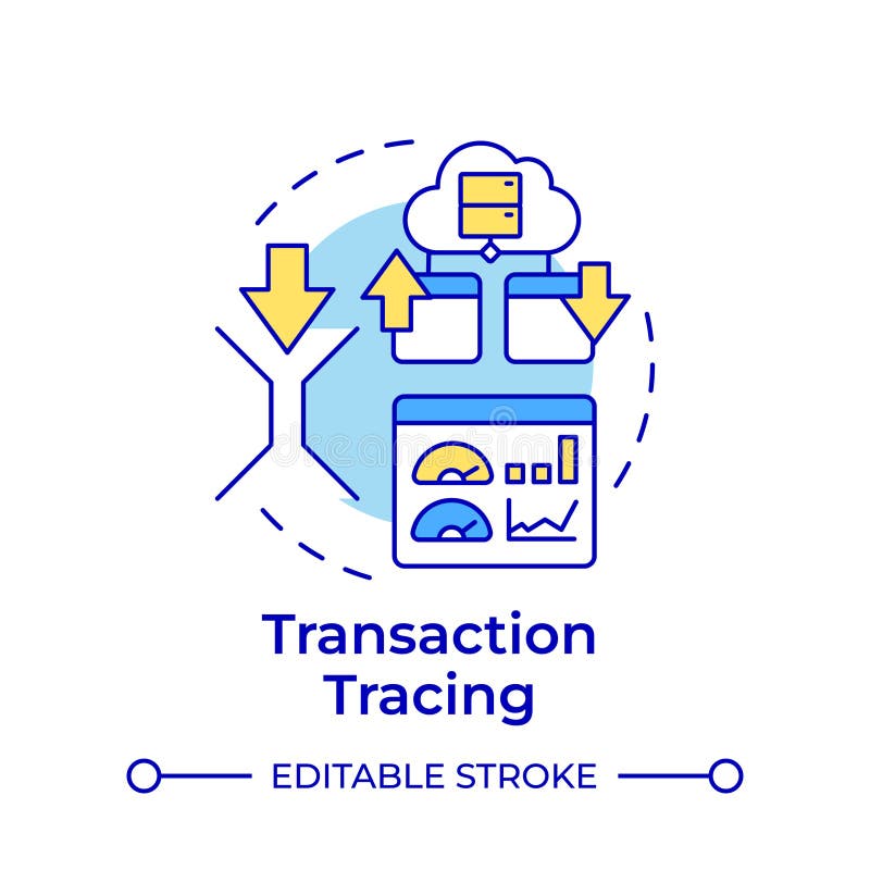 Transaction Tracing Multi Color Concept Icon Stock Illustration ...
