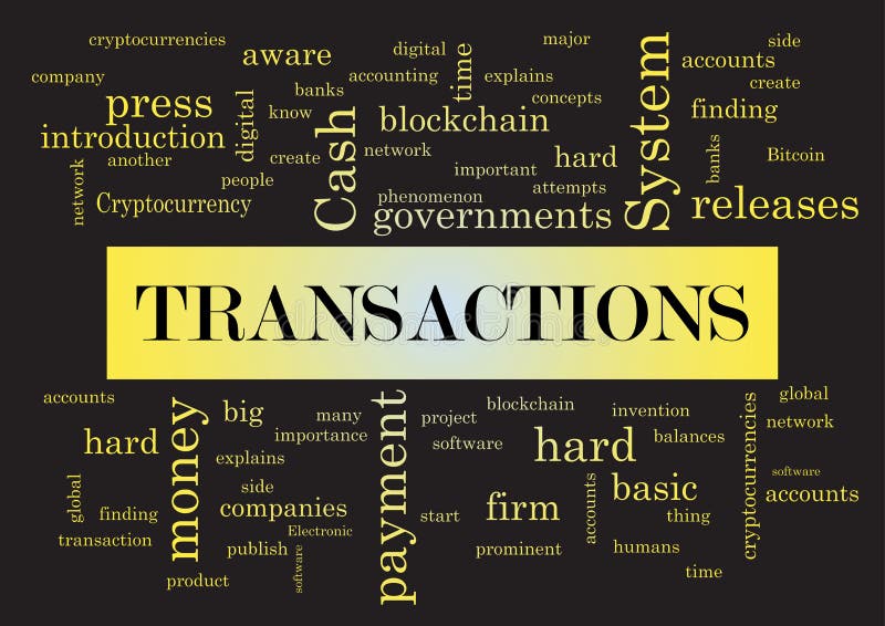 Transactions Collage of Words Vector Illustration Stock Vector ...