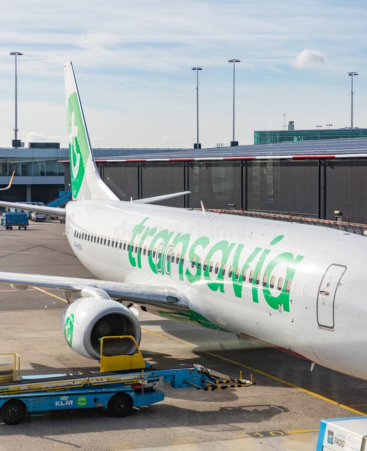 Transavia Plane editorial stock image. Image of airplane - 263023499