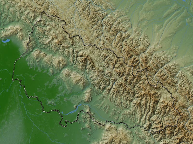 Transcarpathia, Ukraine. Physical. No Legend Stock Illustration ...