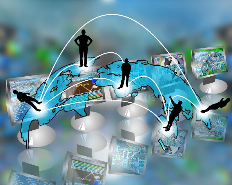 Transcontinental Transmission of Data Stock Illustration - Illustration ...