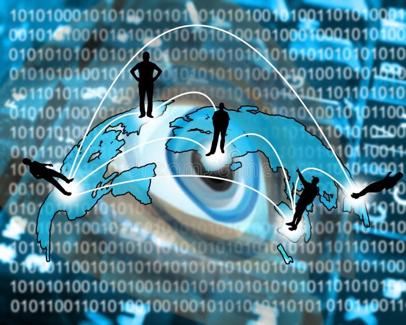 Transcontinental Transmission of Data Stock Illustration - Illustration ...