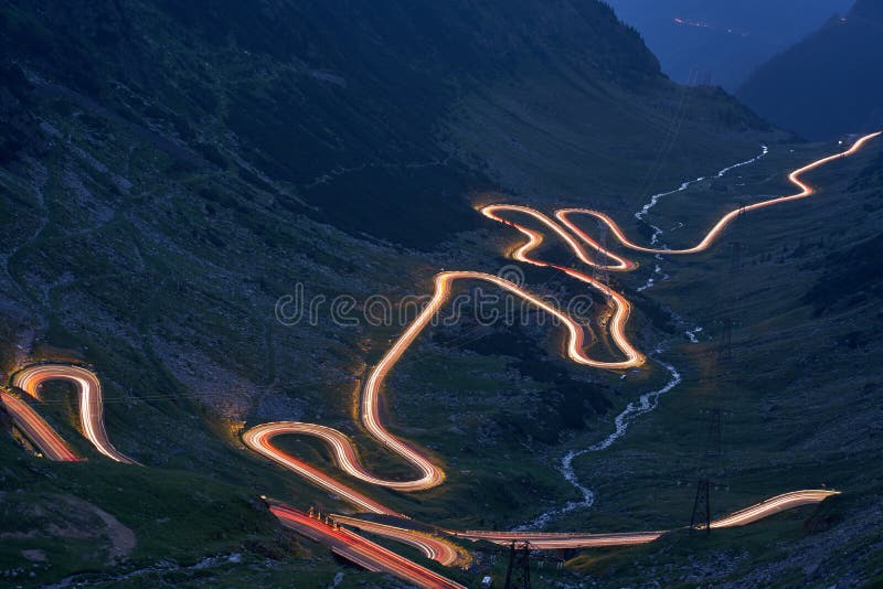 Transfagarasan Highway in Romania at Night Time Stock Photo - Image of ...