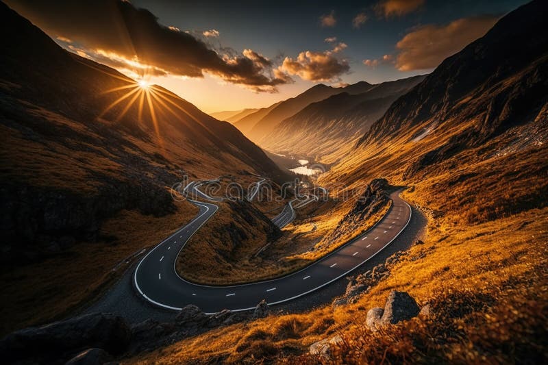 Transfagarasan is a Winding and Beautiful Road. Ai Generated Stock ...