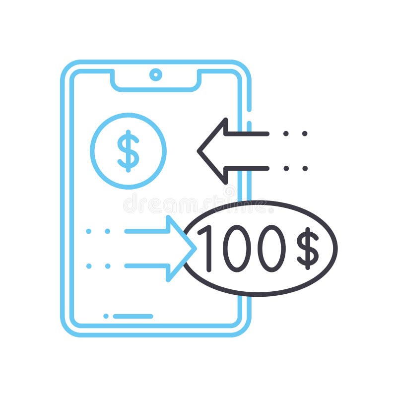 Transfer Amount Line Icon, Outline Symbol, Vector Illustration, Concept ...