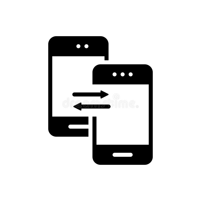 Black Solid Icon for Transfer App, Exchange and Data Stock Illustration ...
