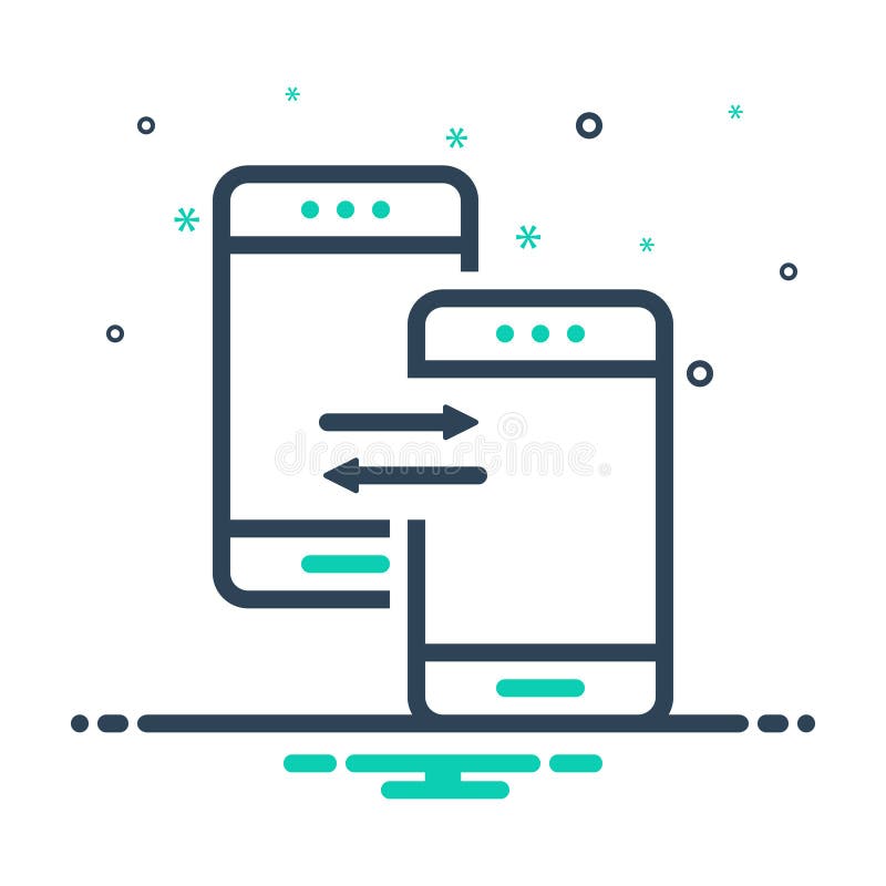 Black Mix Icon for Transfer App, Data and Exchange Stock Illustration ...
