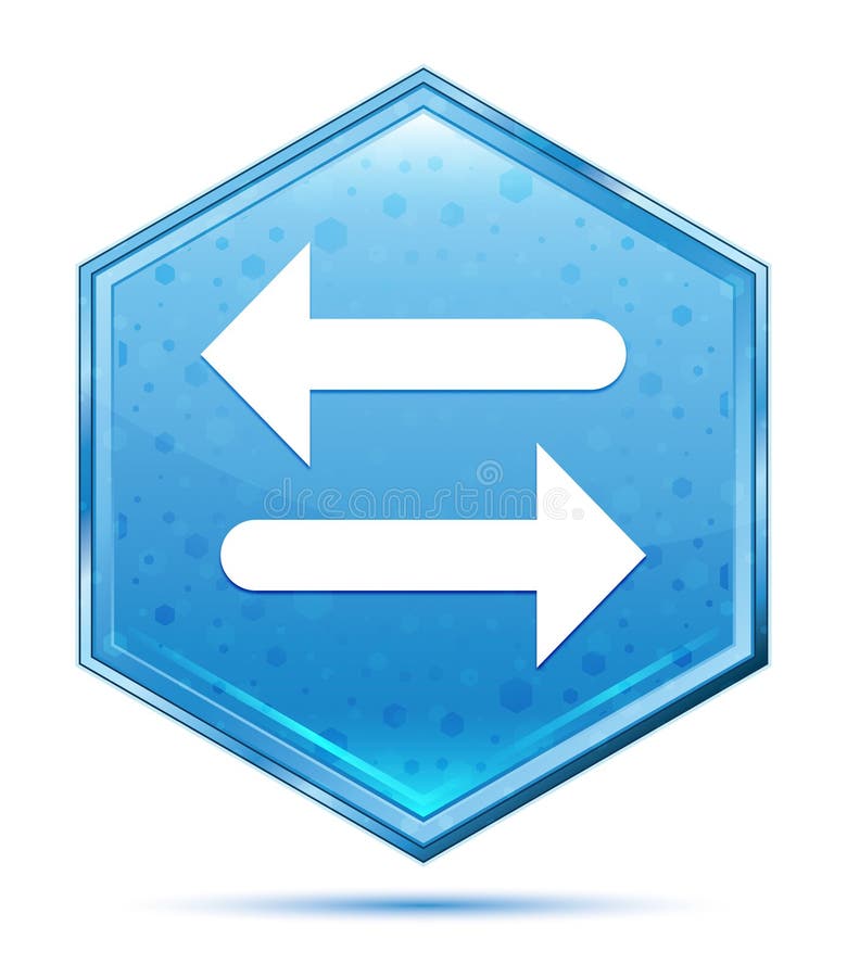 Transfer Arrow Icon Crystal Blue Hexagon Button Stock Illustration ...
