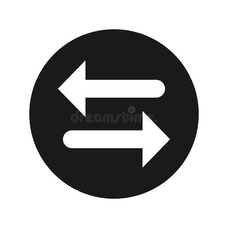 Transfer Arrow Icon Flat Black Round Button Vector Illustration Stock ...