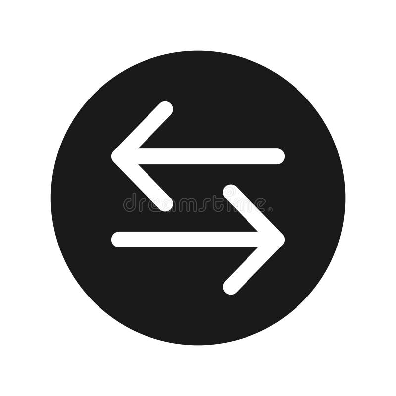 Transfer Arrow Icon Flat Black Round Button Vector Illustration Stock ...