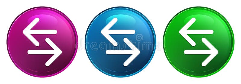 Transfer Arrow Icon Magic Glass Design Round Button Set Illustration ...