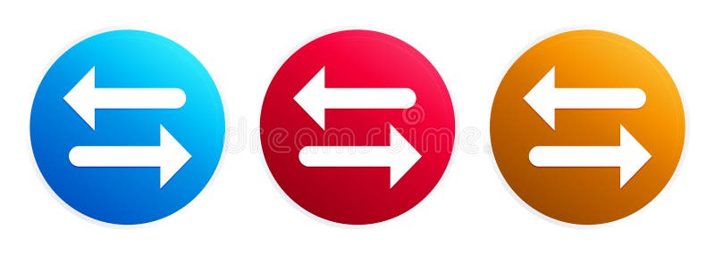 Transfer Arrow Icon Premium Trendy Round Button Set Stock Vector ...