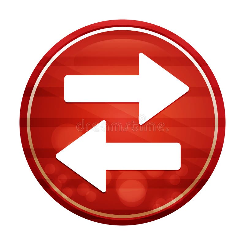 Transfer Arrow Icon Realistic Diagonal Motion Red Round Button ...