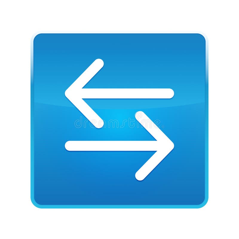 Transfer Arrow Icon Shiny Blue Square Button Stock Illustration ...