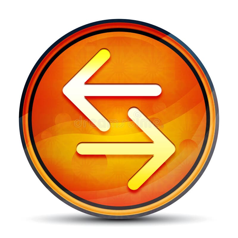 Transfer Arrow Icon Shiny Bright Orange Round Button Illustration Stock ...