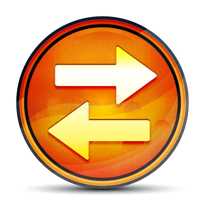 Transfer Arrow Icon Shiny Bright Orange Round Button Illustration Stock ...