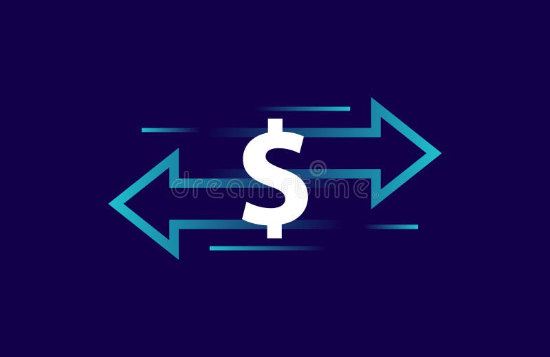 Transfer Arrows with Dollar Sign. Two Arrows with Different Directions ...