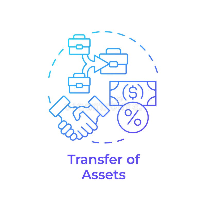 Transfer of Assets Blue Gradient Concept Icon Stock Vector ...