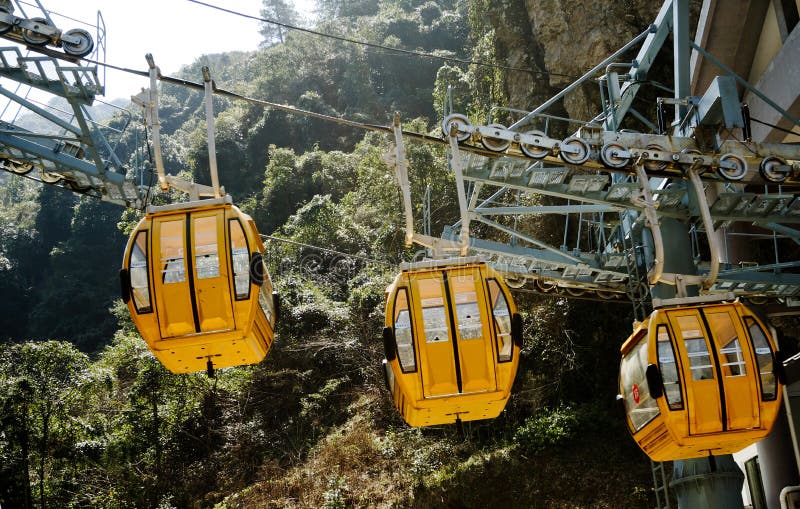 With the Transfer of the Cable Car Stock Photo - Image of operations ...