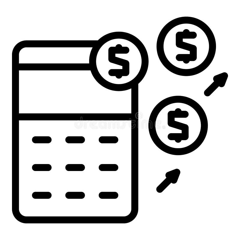 Transfer Calculator Icon Outline Vector. Bank Payment Stock Vector ...