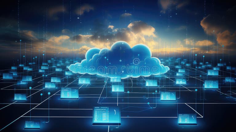 Transfer Cloud Migration Data Stock Illustration - Illustration of cloud, services: 372548355