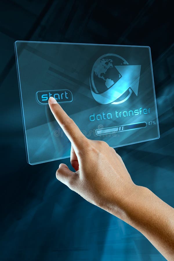 Transfer Data on a Digital Screen Stock Photo - Image of network ...