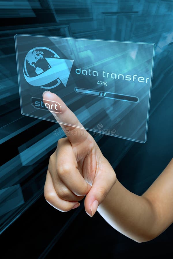 Transfer Data on a Digital Screen Stock Photo - Image of network ...