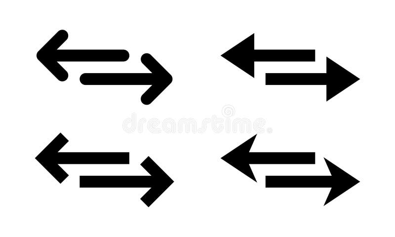 Transfer, Exchange Arrow Icon Set. Swap, Double Arrow Sign Symbol Stock ...