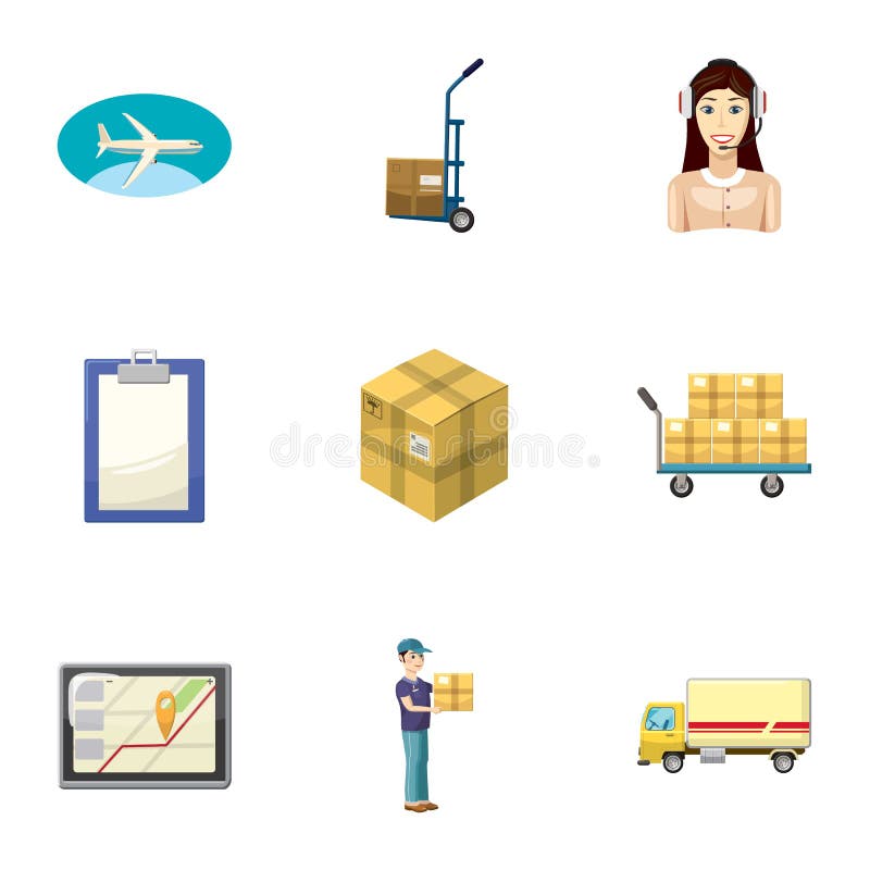 Transfer Icons Set, Cartoon Style Stock Illustration - Illustration of ...