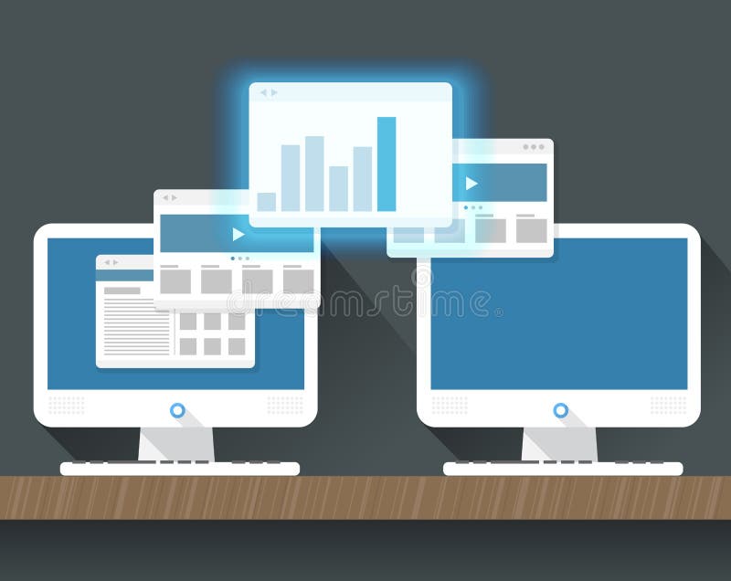 Transfer of Information, Cloud Computing, AI and Big Data Concept Stock ...