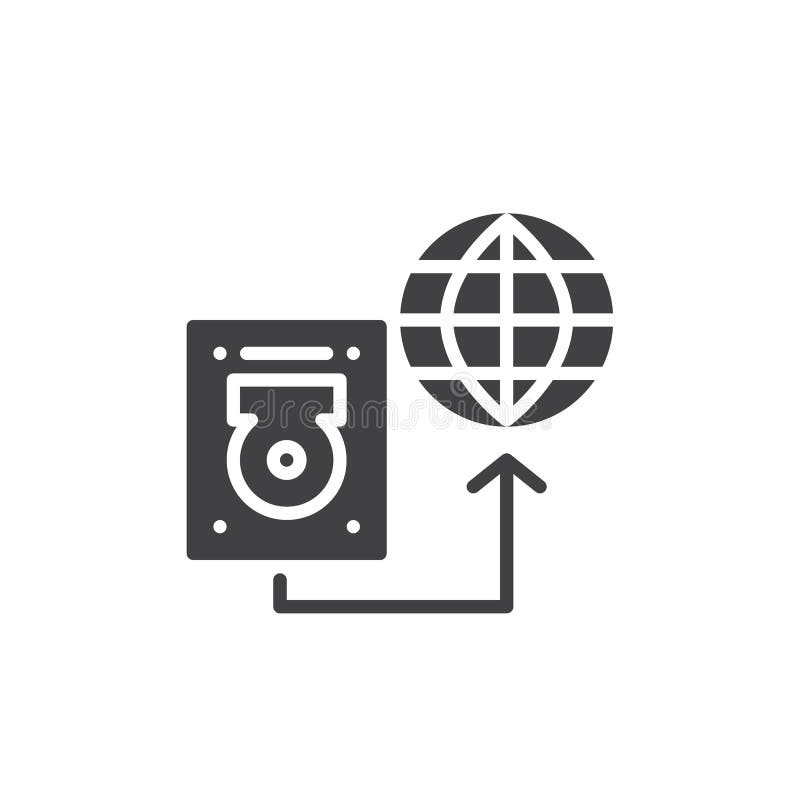 Internet Transfer into Hard Drive Disk Icon Vector Stock Vector ...