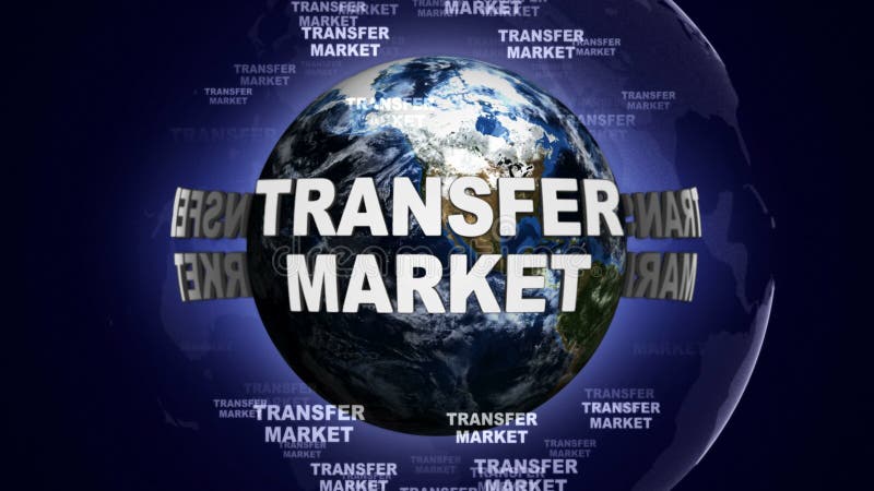 TRANSFER MARKET Text and Earth, Rendering, Graphics Background Stock ...