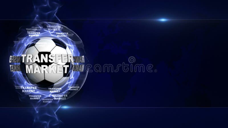 TRANSFER MARKET Text and Soccer Ball, Rendering, Graphics Background ...