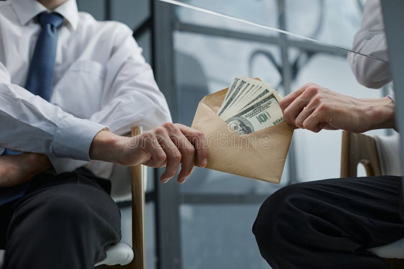 Transfer Envelope with Money from Hand To Hand in Office. Stock Image ...