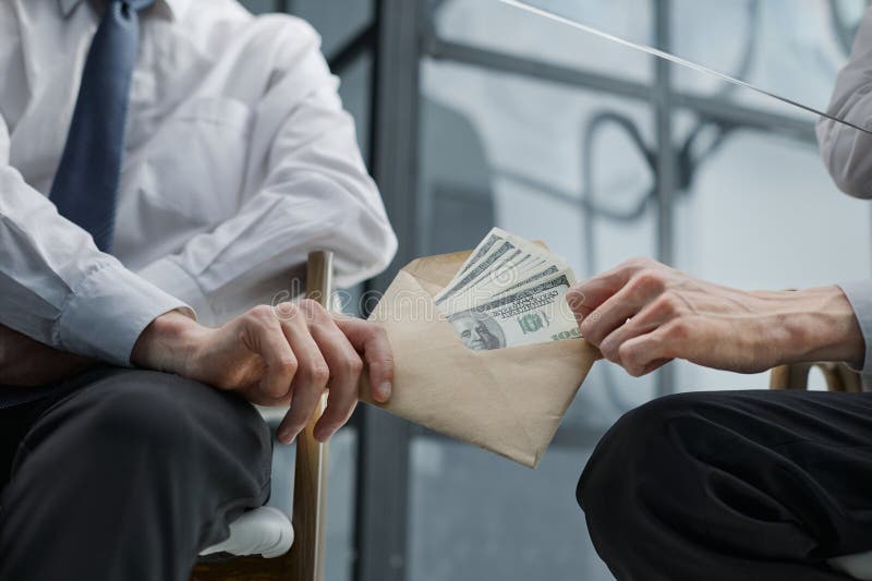 Transfer Envelope with Money from Hand To Hand in Office. Stock Image ...