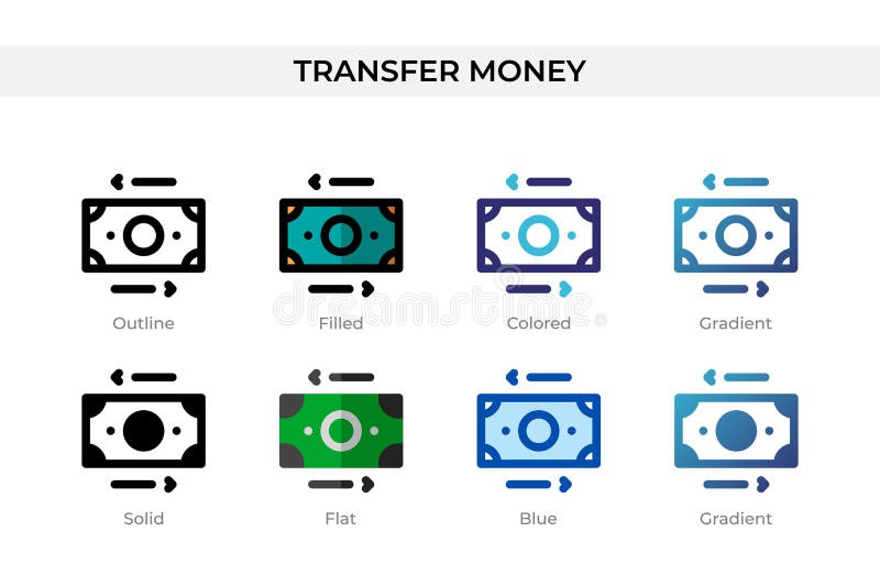 Transfer Money Icon in Different Style. Transfer Money Vector Icons ...