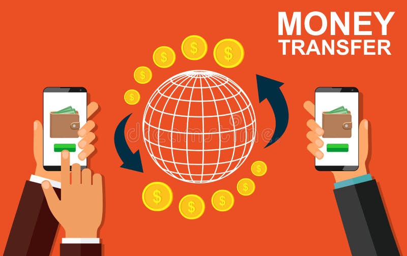 Money Transfer Using Mobile Device, Smart Phone with Banking Payment ...