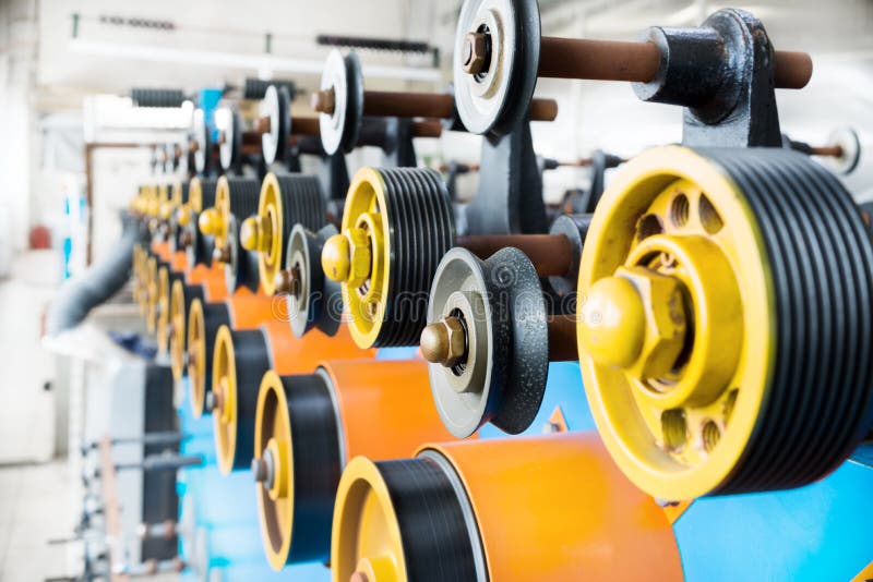 Transfer Rubberized Rollers of Automatic Winding Machine. Stock Image ...