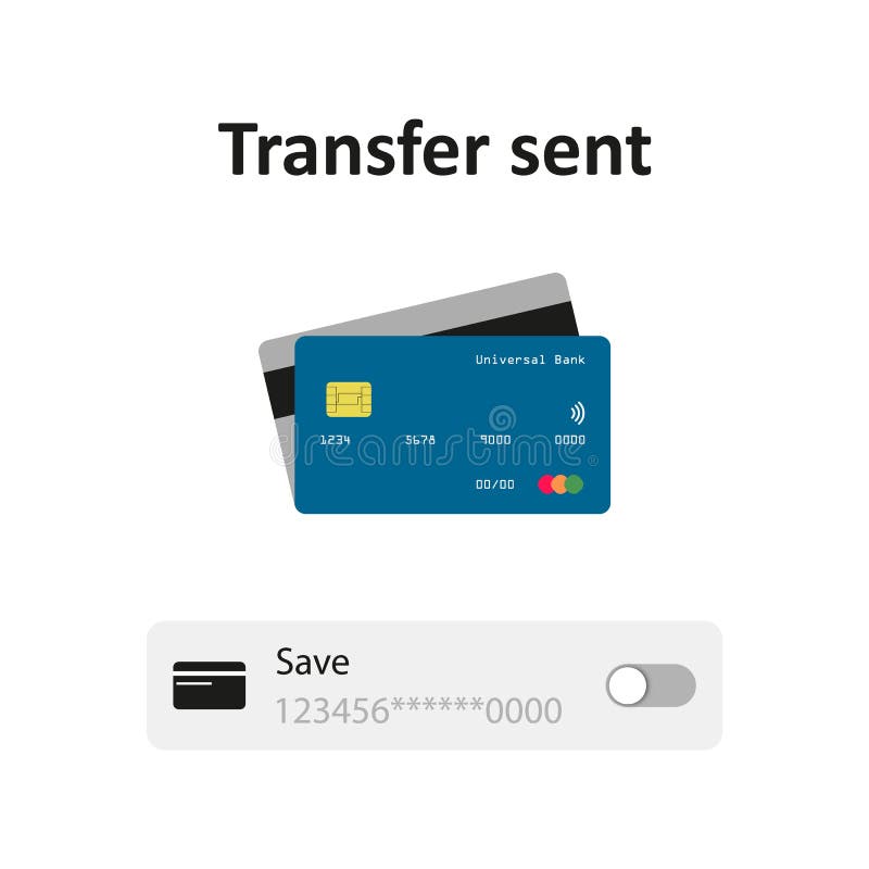 Transfer Sent Concept. Credit Card Icon. Save Credit Card Number ...